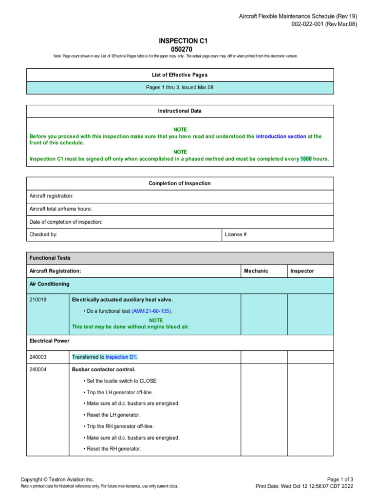 INSPECTION C1 (050270) Ml-H-800-800afms34 | PDF | Aircraft | Aviation