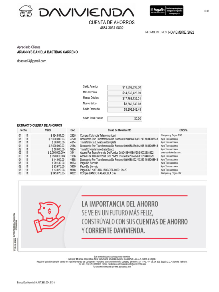 Extracto 202211 | PDF | Finanzas personales | Economias