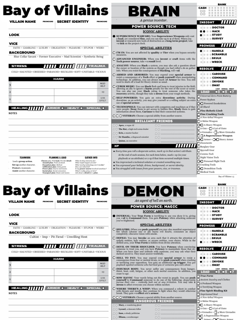 Bay of Villains Player's Kit 1.5 | PDF