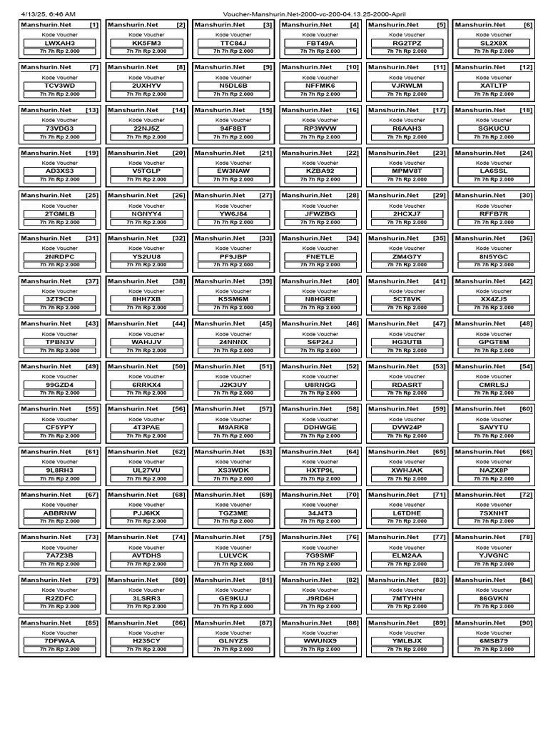 Voucher-Manshurin.Net-2000-vc-200-04.13.25-2000-April | PDF
