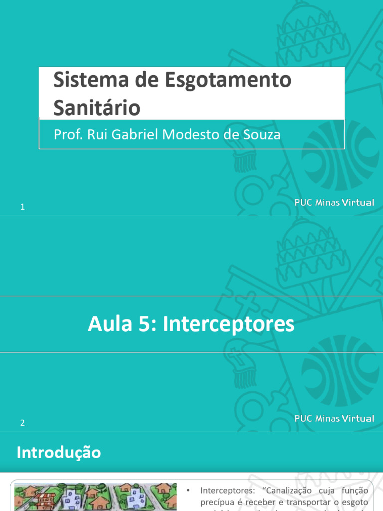 SES - Aula 5 - Interceptores de Esgoto | PDF