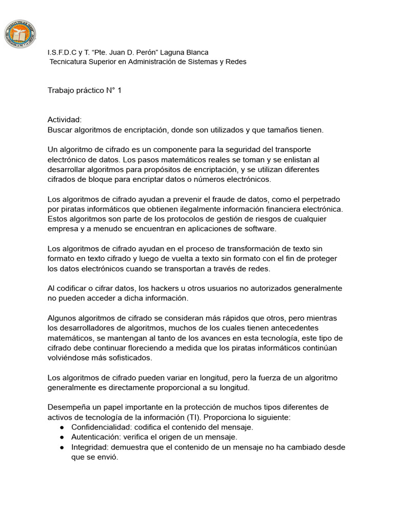 algoritmos de encriptacion -redes informaticas | PDF | Red privada virtual | Protocolo de ...