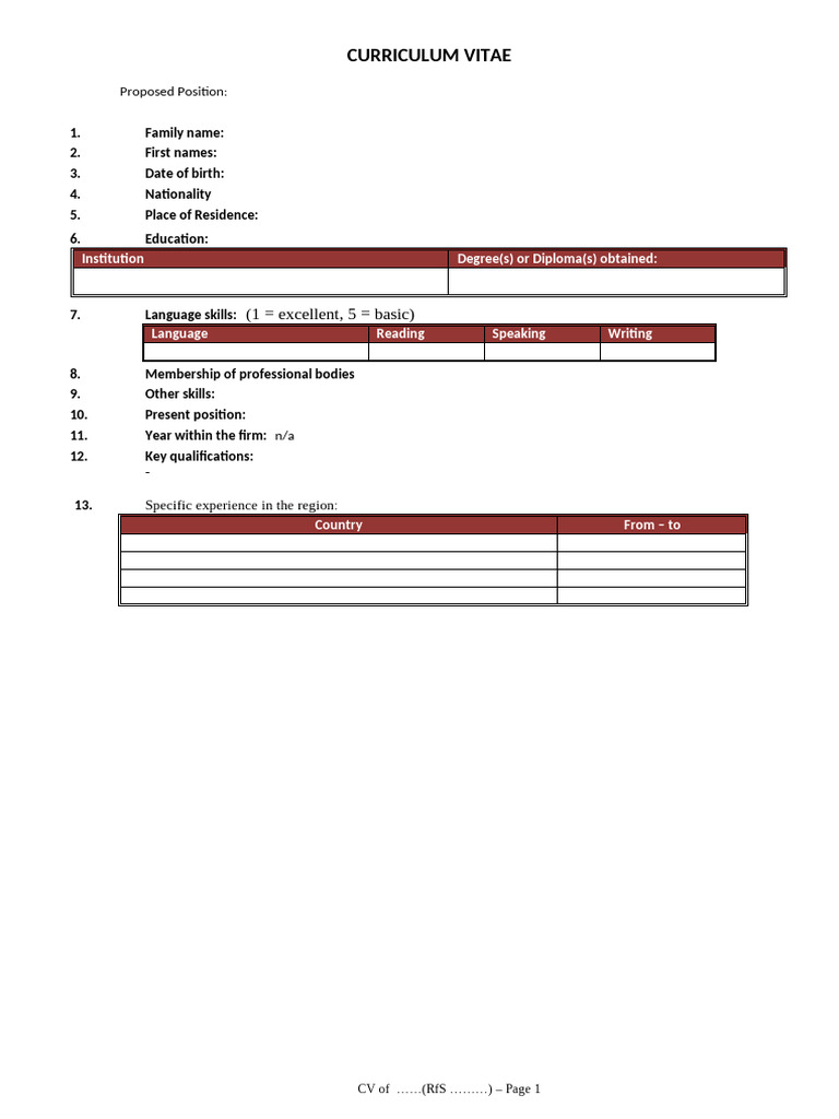 English CV Template | PDF