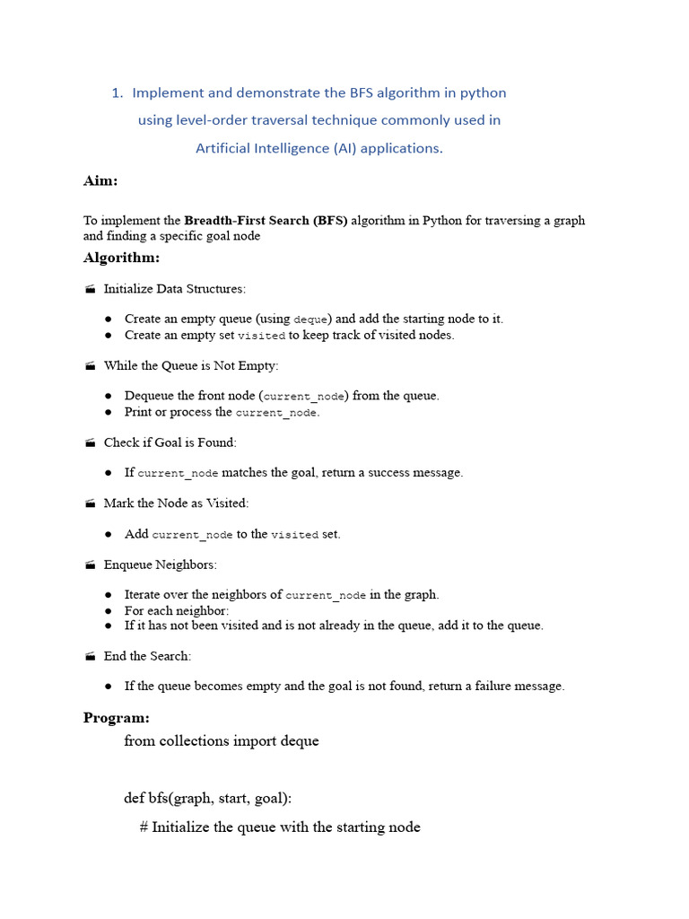BFS algorithm.docx | PDF