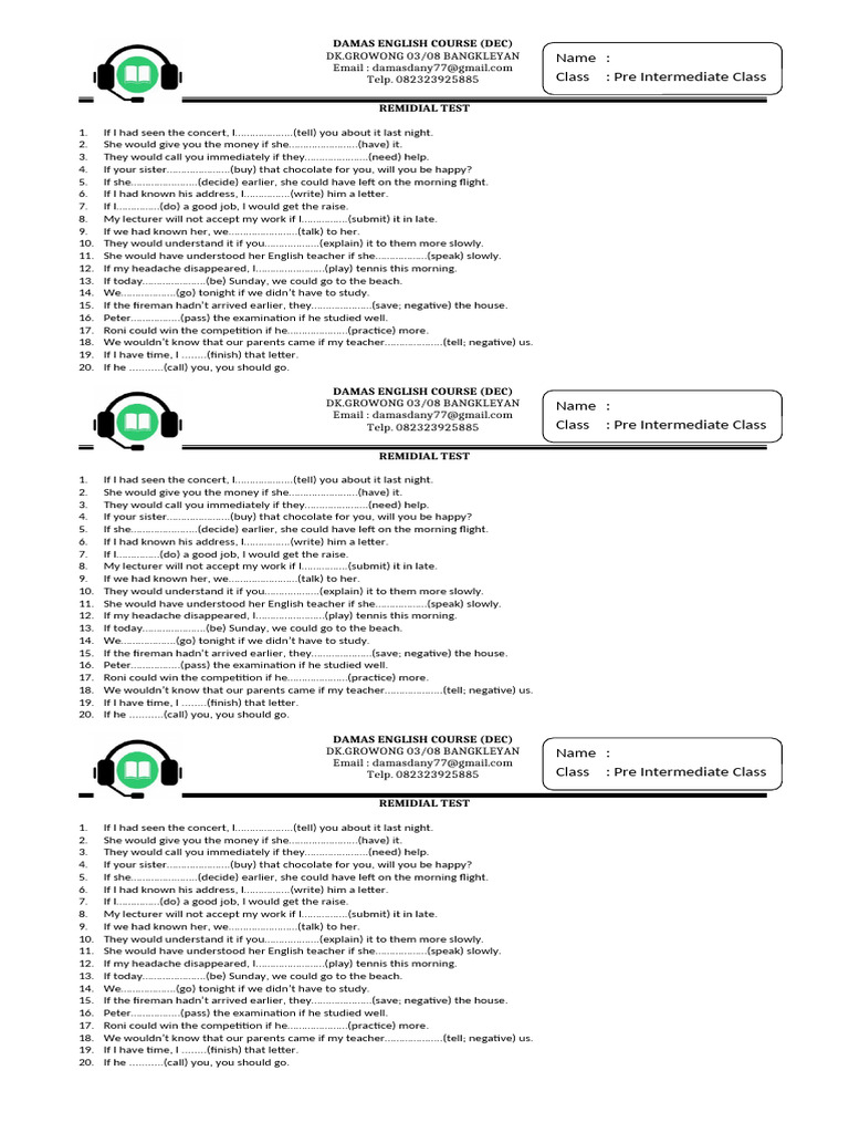 35 Contoh Soal Conditional Sentence Beserta Jawaban | PDF