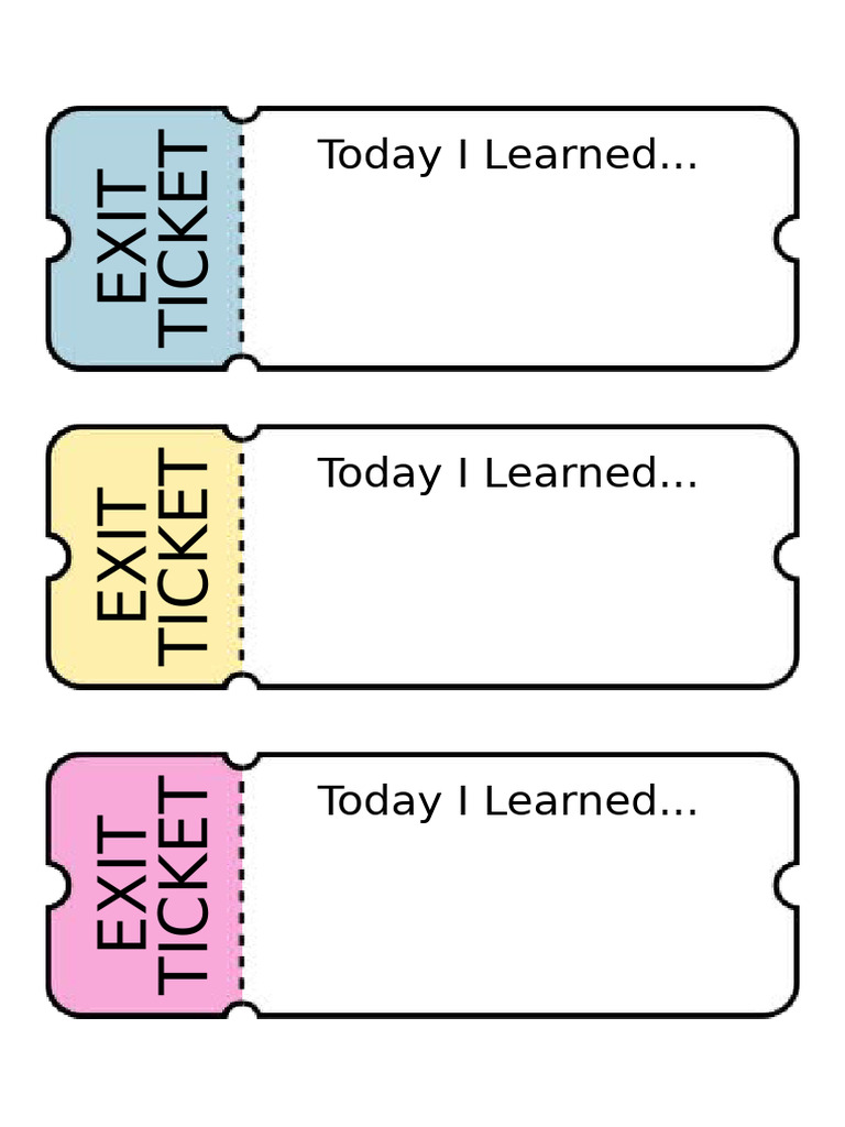 Student Exit Ticket in Colorful Simple Illustrative Style | PDF