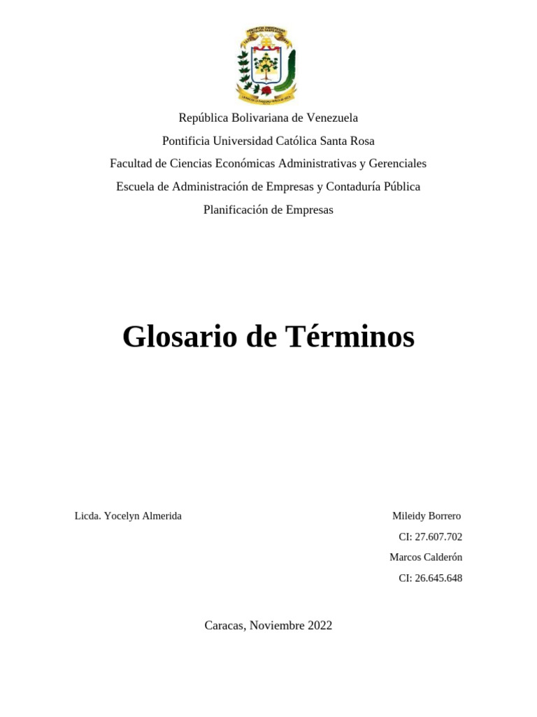 Glosario de Terminos | PDF | Planificación | Business