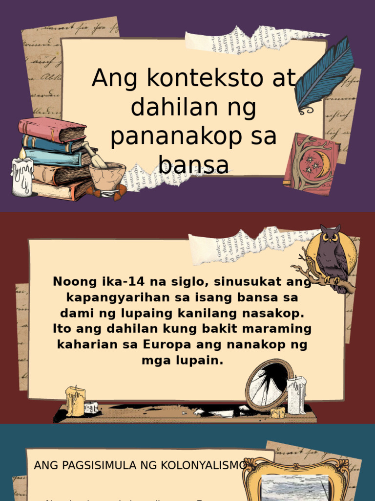 Ang Konteksto at Dahilan NG Pananakop Sa Bansa | PDF