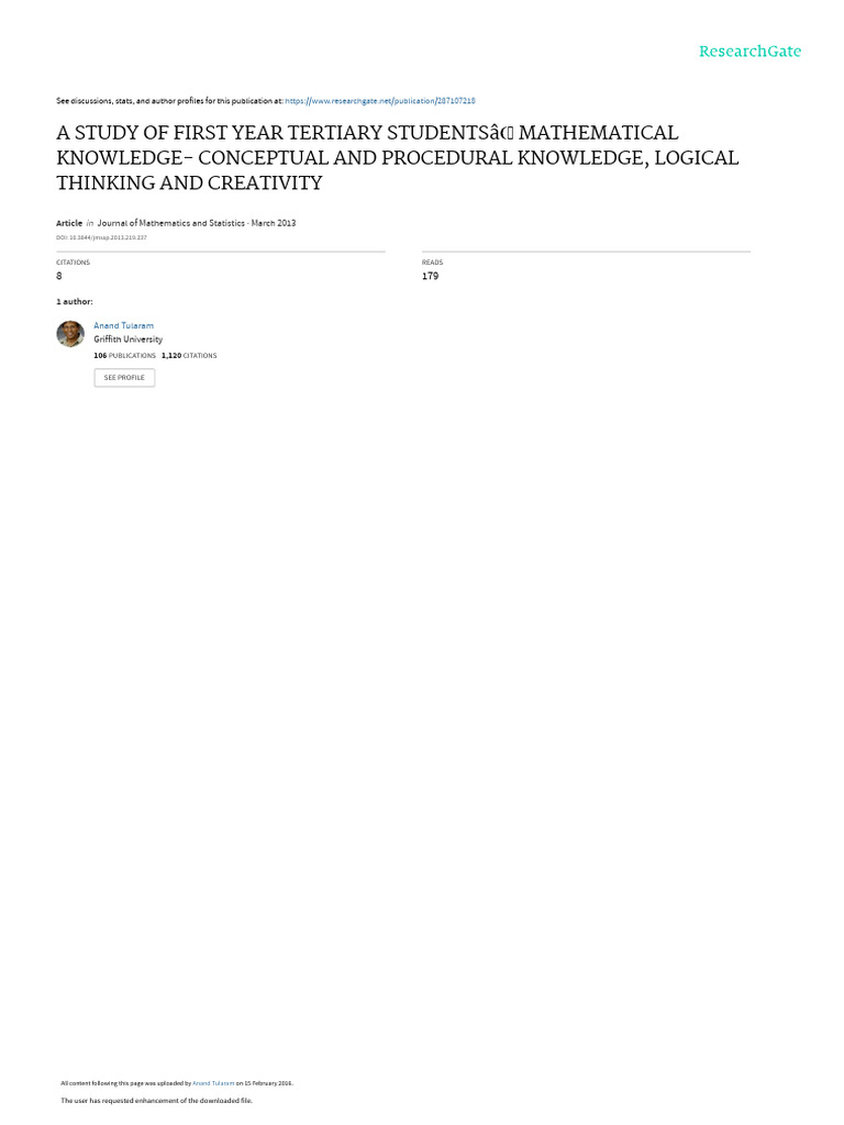 First-Year Students' Math Competence Study | PDF | Mathematics ...
