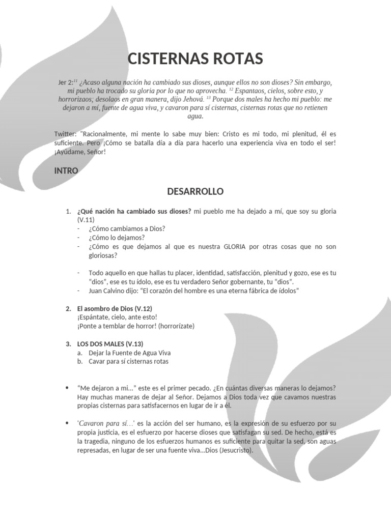Cisternas Rotas | PDF | Dios | Placer