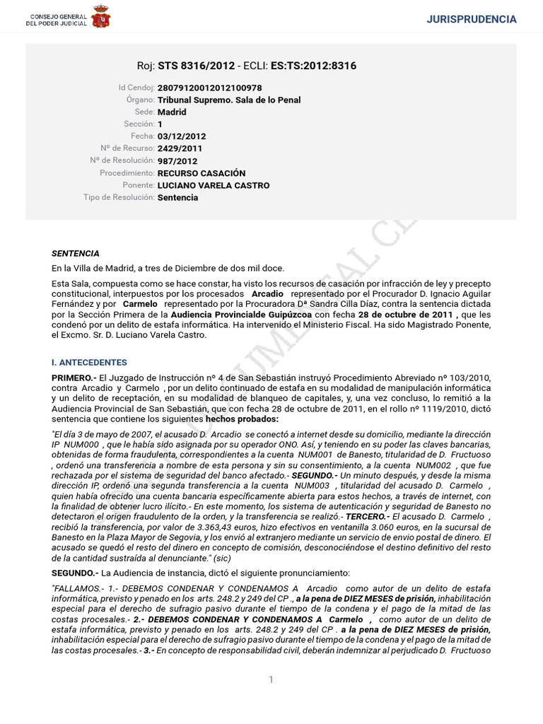 Ingoren Delib Sts | PDF | Intención (Derecho Penal) | Caso de ley