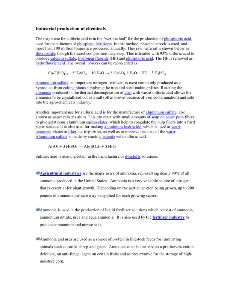 Industrial Production of Chemicals | PDF | Home & Garden | Science ...