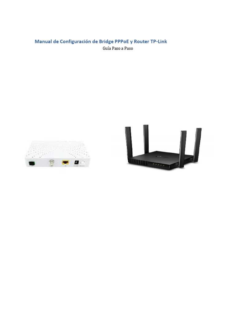 Manual Bridge PPPOE Router TP-Link | PDF | Enrutador (Computación) | Dirección IP