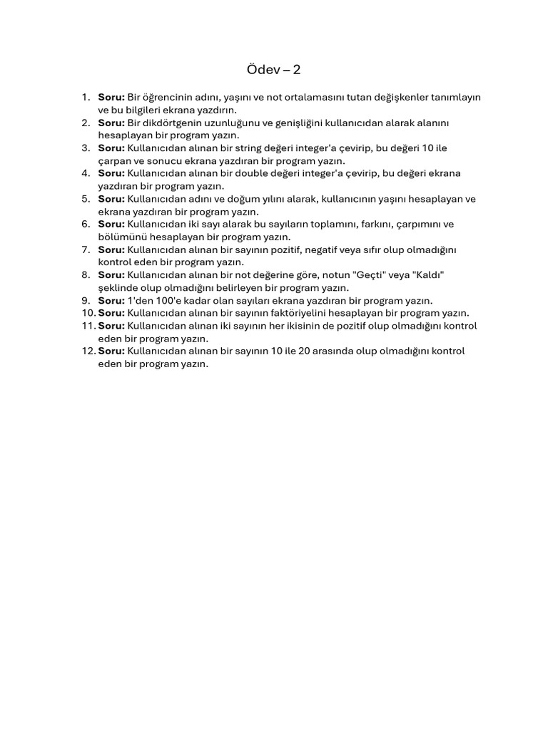 Ödev 2 | PDF