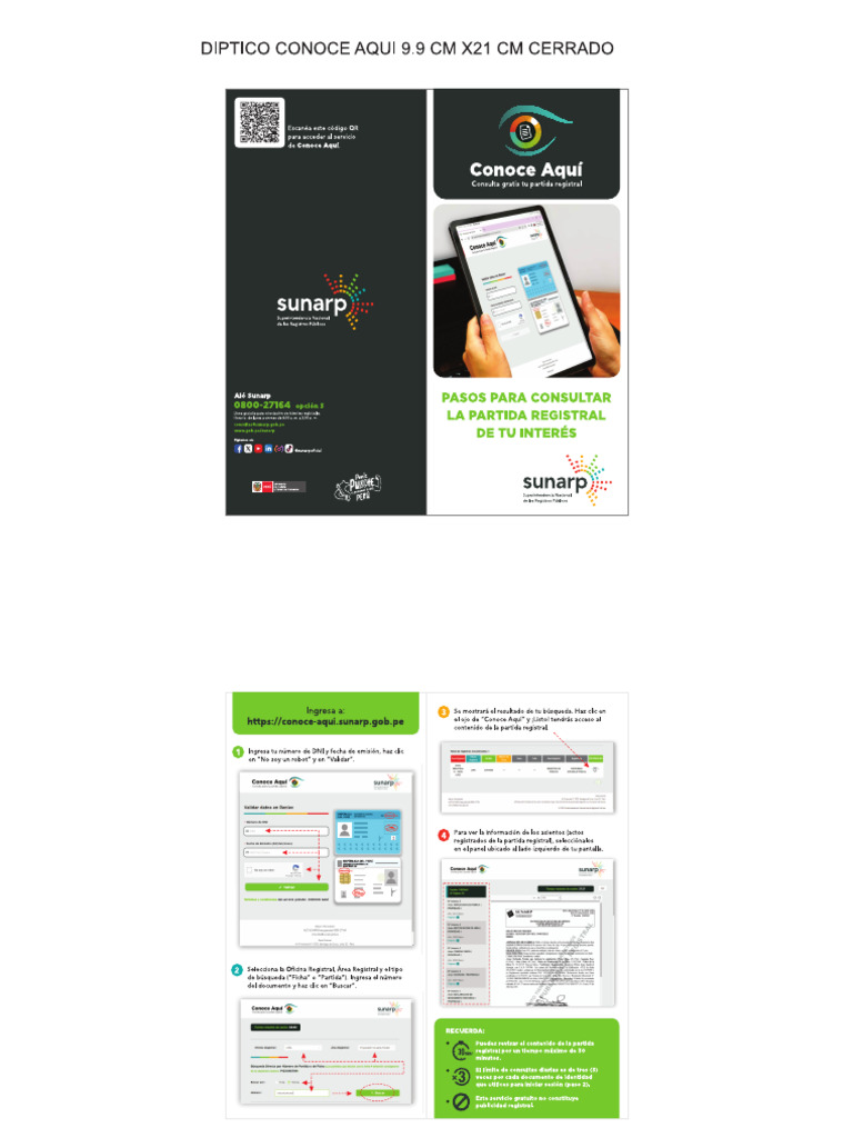 Diptico Conoce Aquí - Pasos 1 | PDF