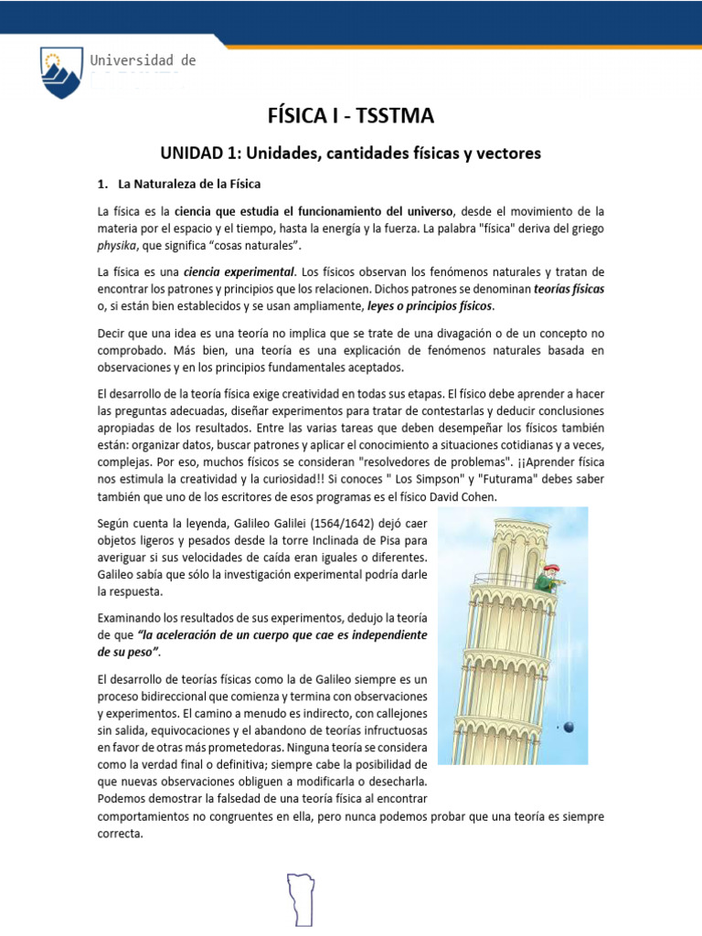 Fca1 - Unidad 1 Guia Teorica | PDF | Vector Euclidiano | Temperatura