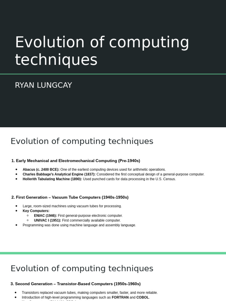 2 Evolution of Computing Techniques | PDF | Computing | Personal Computers