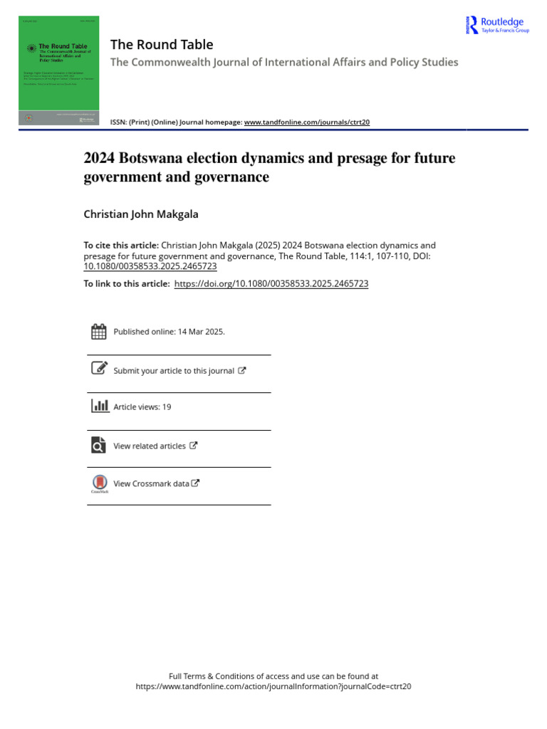 2024 Botswana Election Dynamics Analysis | PDF | Botswana | Economies