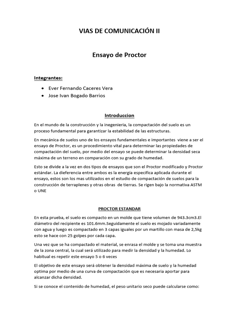 Ensayo Proctor | PDF