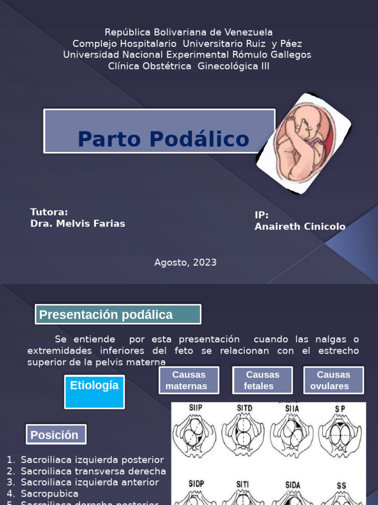 Parto Podálico: Procedimientos y Maniobras | PDF | Parto | Pelvis