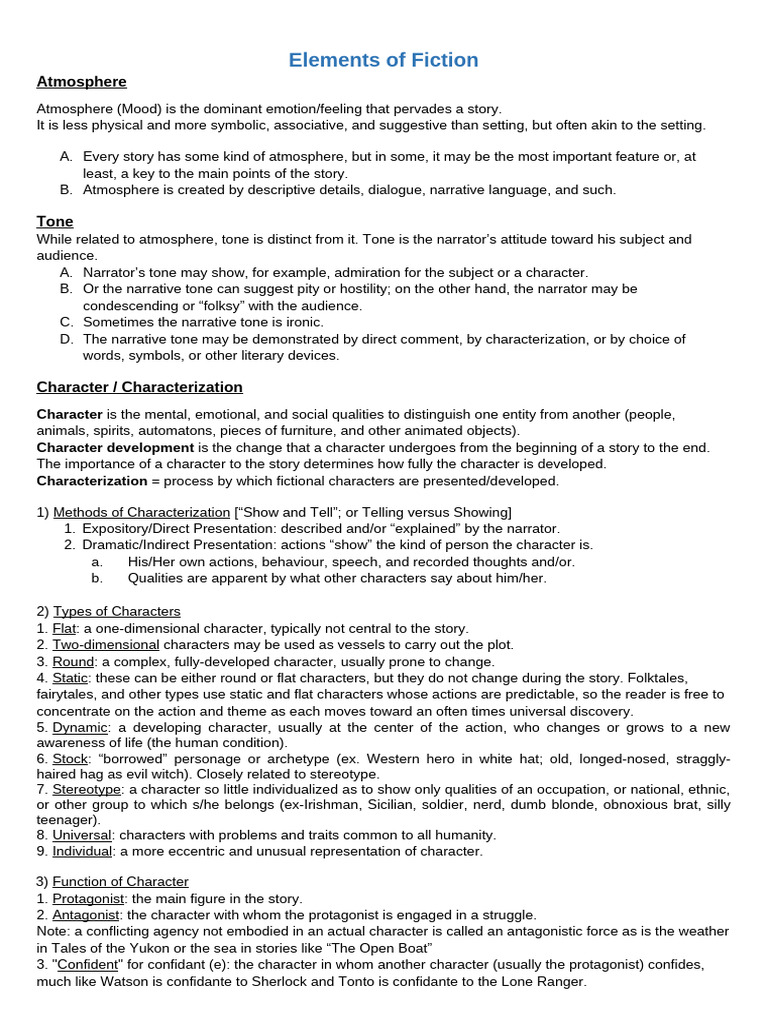 Elements of Fiction (Corrected) | PDF | Narration | Irony