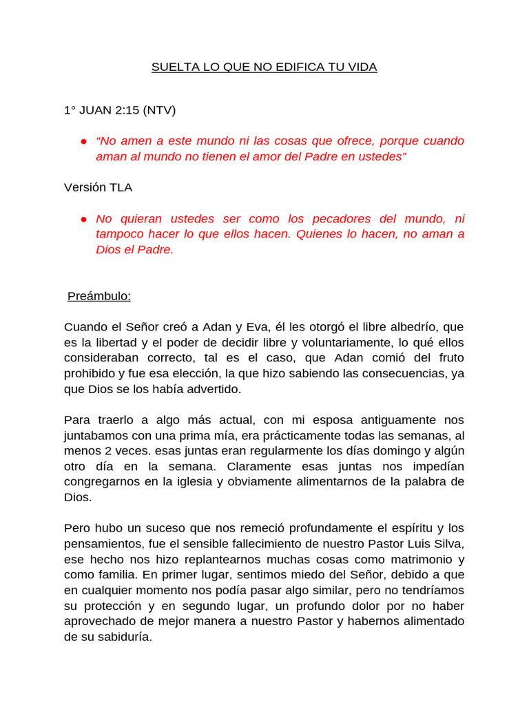 Suelta Lo Que No Edifica Tu Vida | PDF | Sansón | Abrahán