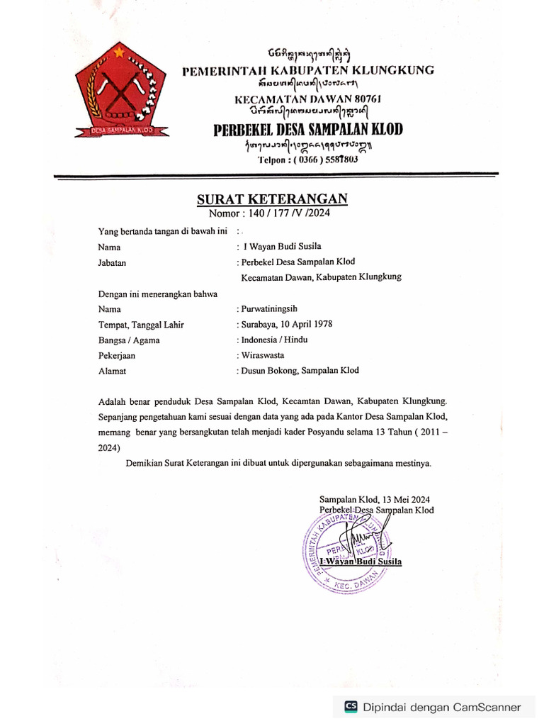 6 Surat Keterangan Desa | PDF