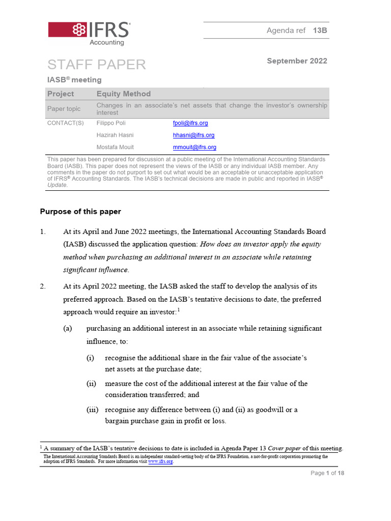 Ap13b Changes in An Associate S Net Assets That Change The Investor S ...