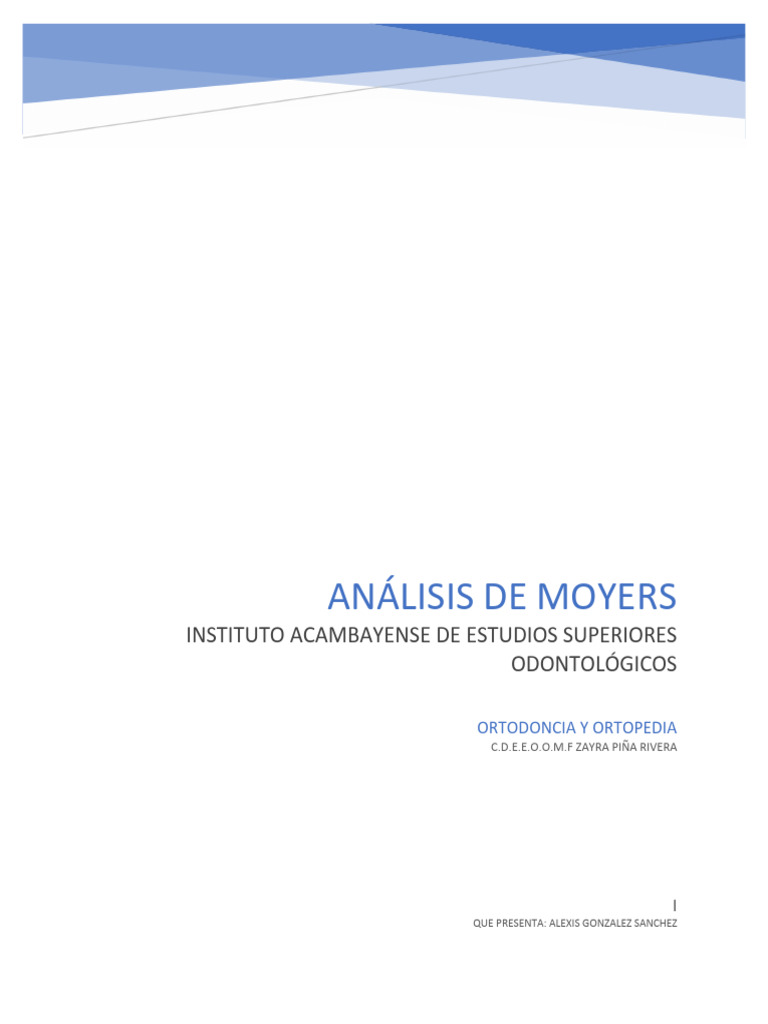 Analisis de Moyers 1 | PDF | Diente | Ortodoncia