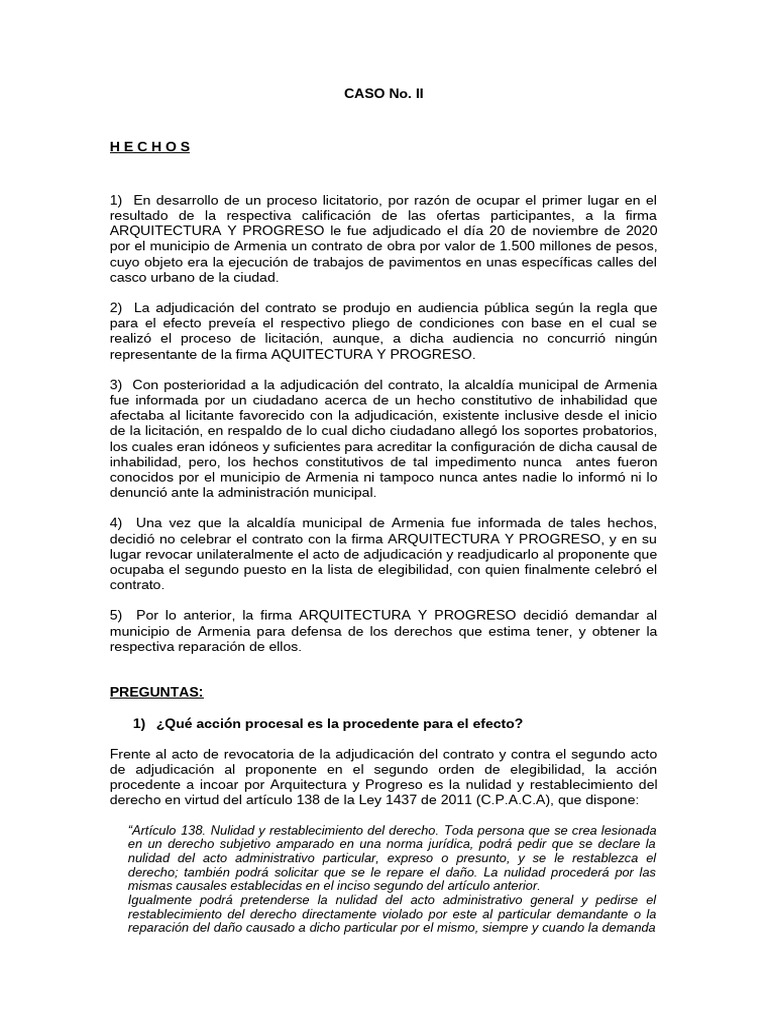 Ta Caso 2, Arquitectura y Progreso Vías | PDF | Debido al proceso | Daños y perjuicios