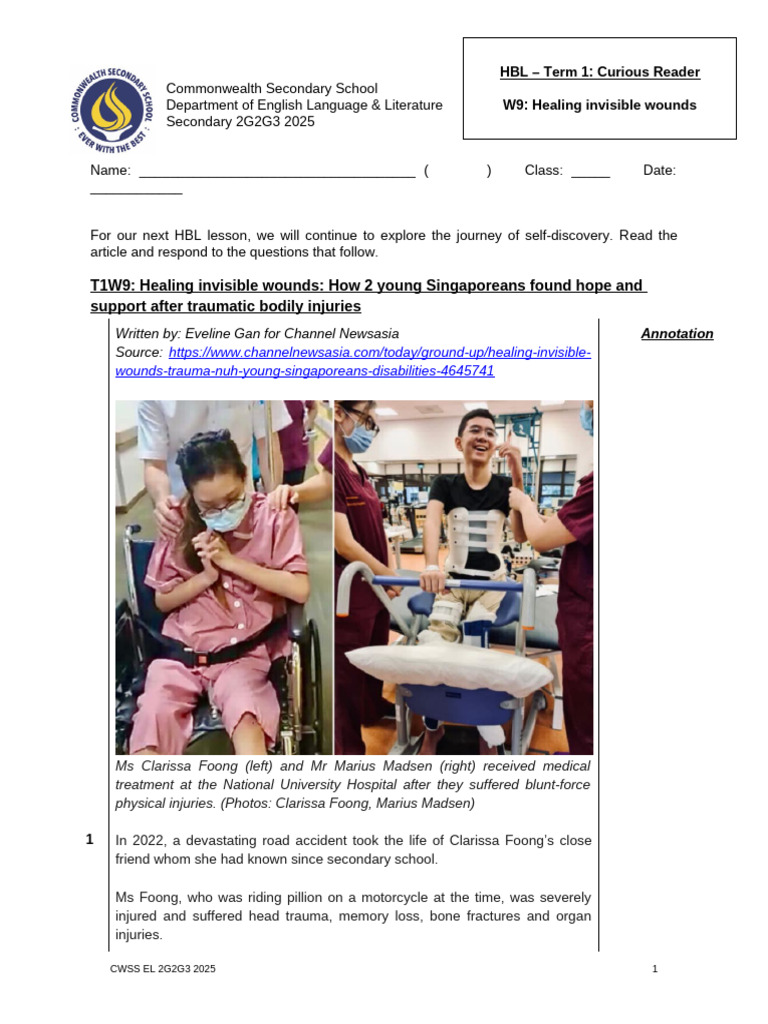 T1W9 - Healing Invisible Wounds | PDF | Psychological Trauma | Psychology
