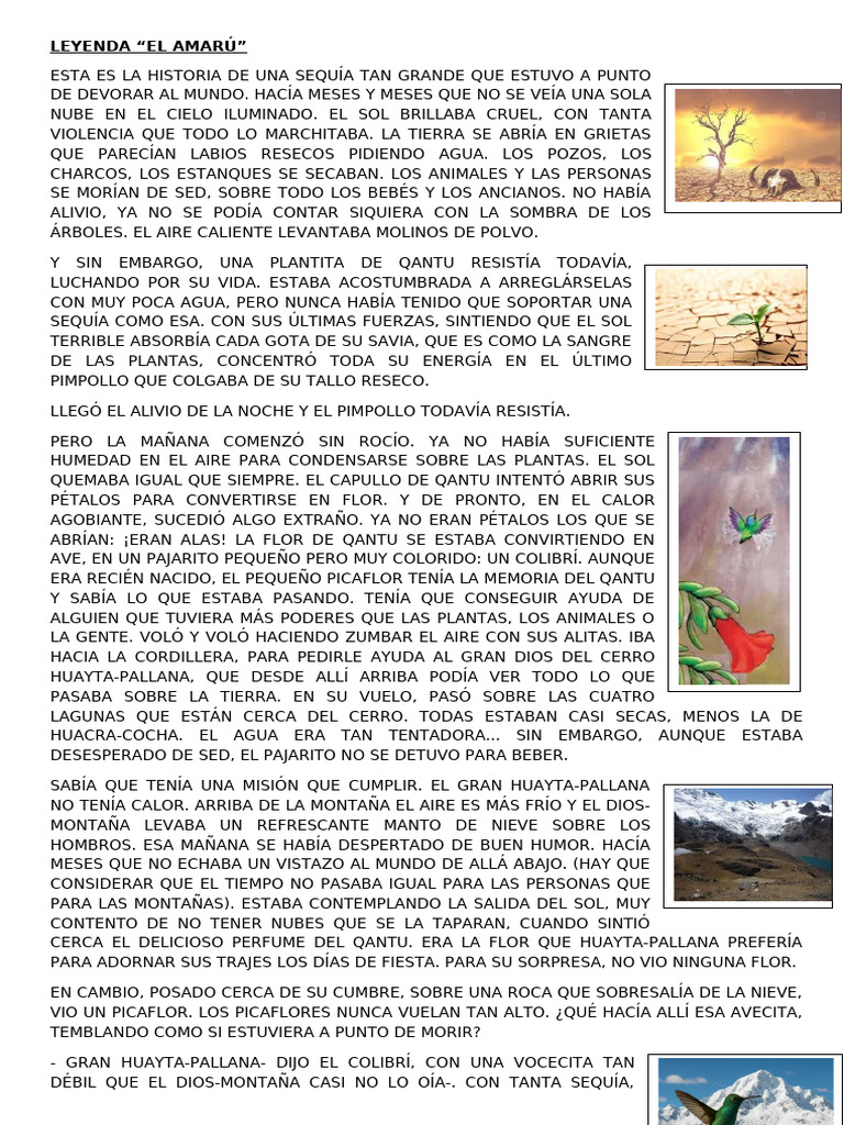 Leyenda El Amaru Con Imagenes | PDF