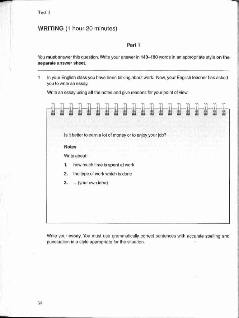 Fce Test 3 Writing | PDF