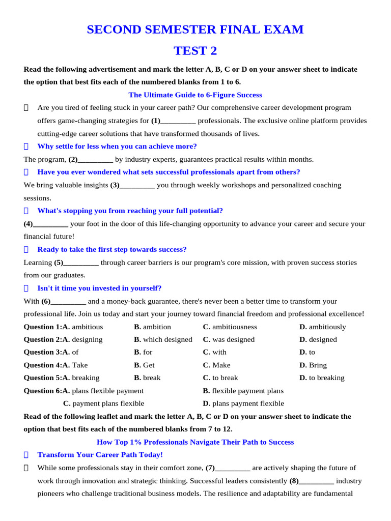 Second Semester Final Exam Overview | PDF | Learning | Knowledge