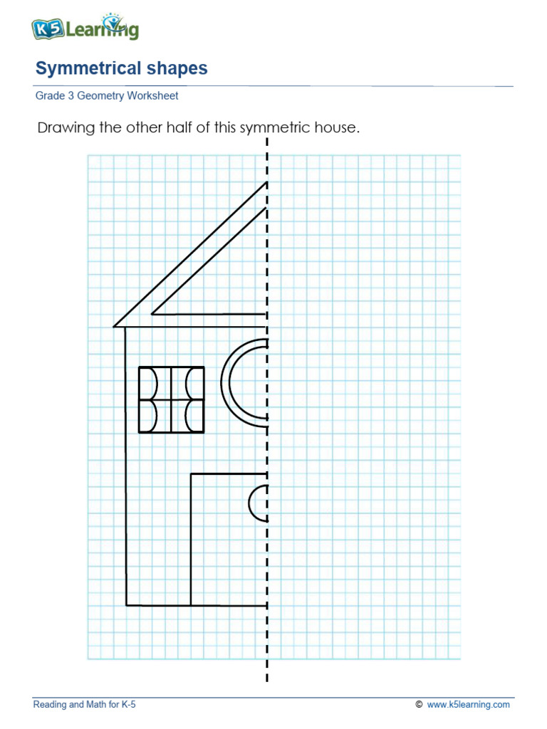 Grade 3 Symmetrical Shapes Worksheet | PDF
