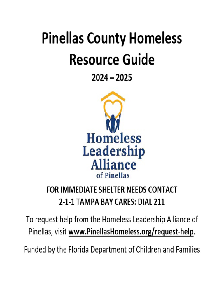 Pinellas Homeless Resource Guide - May 2024 - For Website PDF | PDF ...
