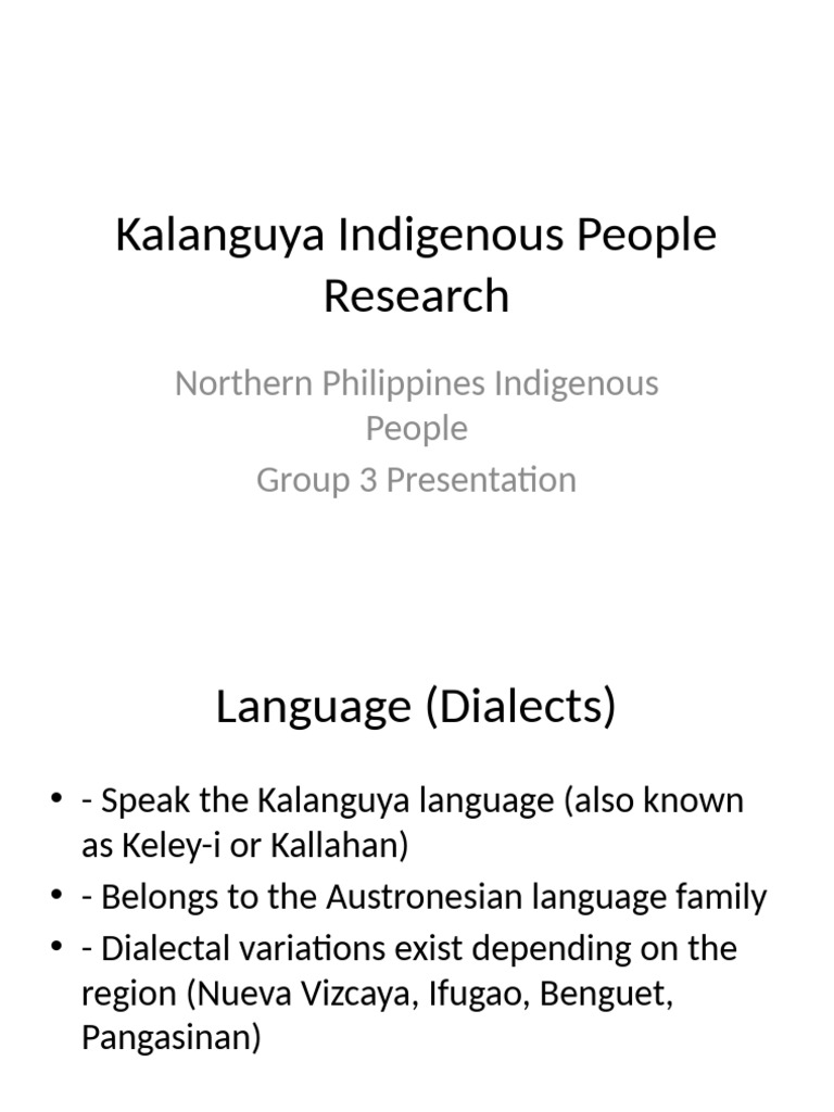 Kalanguya Indigenous People Presentation | PDF