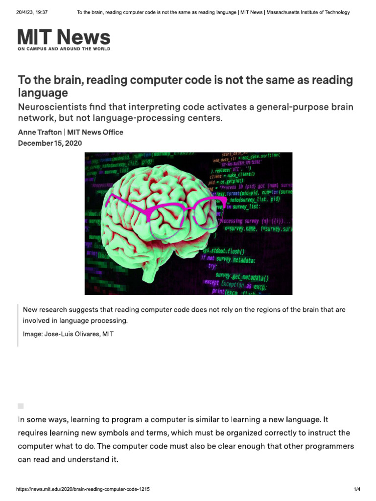 Mit Brain and Coding | PDF