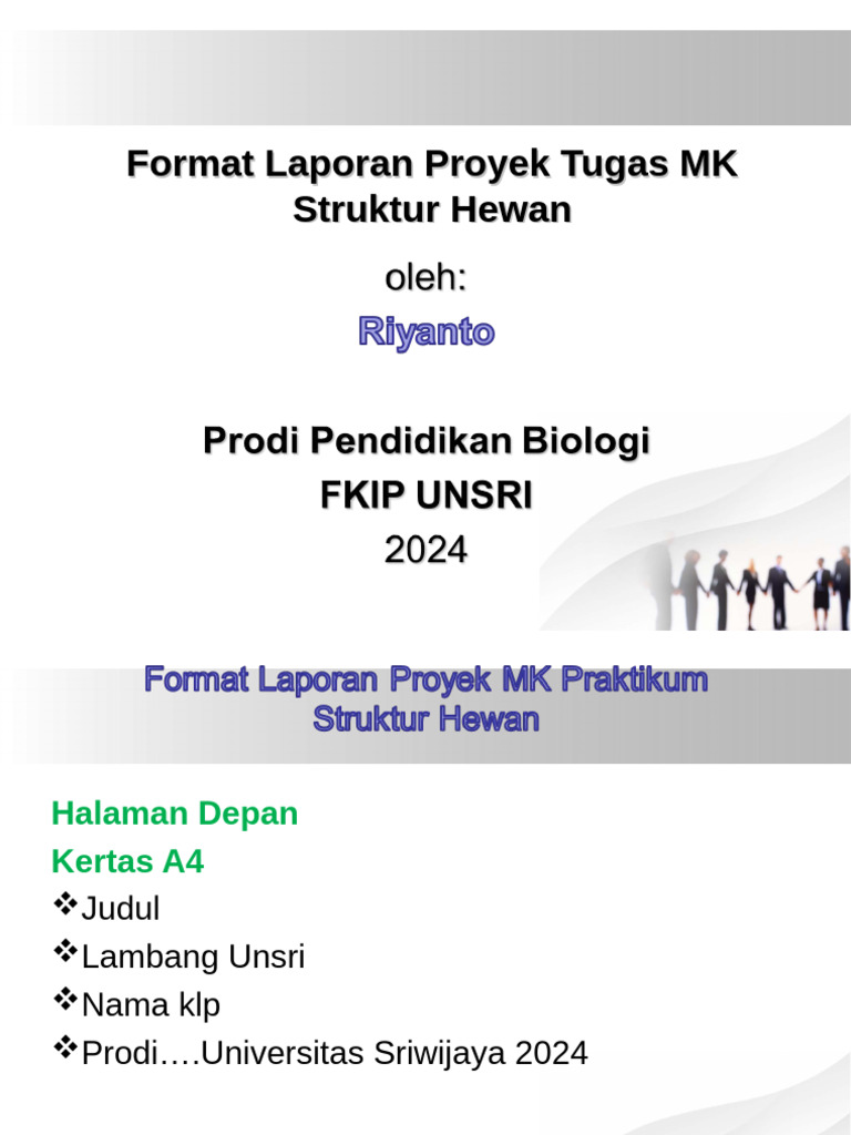 Format Laporan Proyek MK Struktur Hewan 2024 | PDF