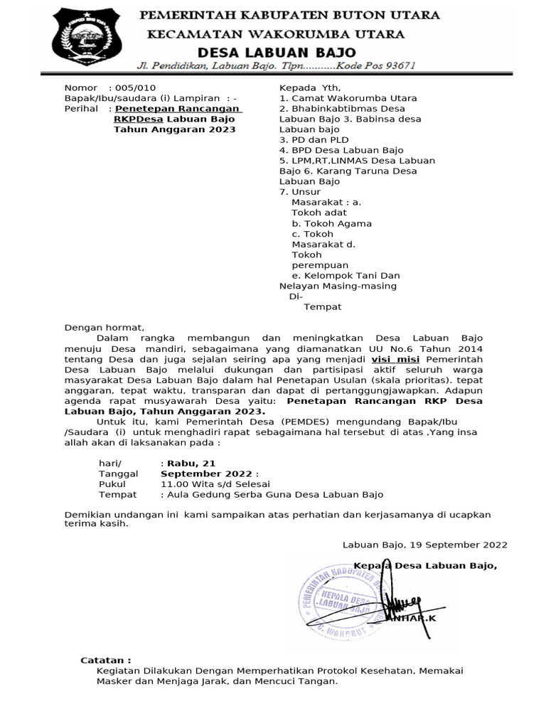 Converted-undangan Rkp Labuan Bajo | PDF