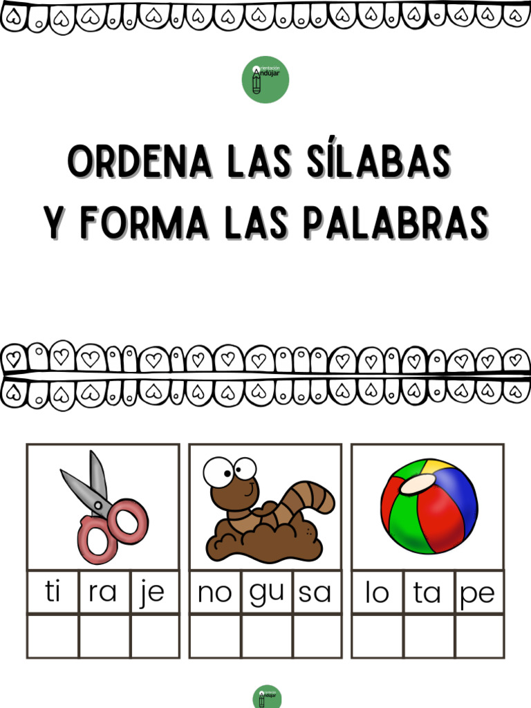 LECTOESCRITURA Ordena Las Silabas y Forma Las Palabras | PDF