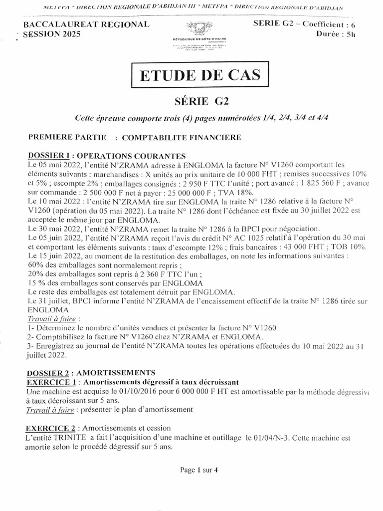 Etude de Cas Bac Blanc 2024-2025 | PDF