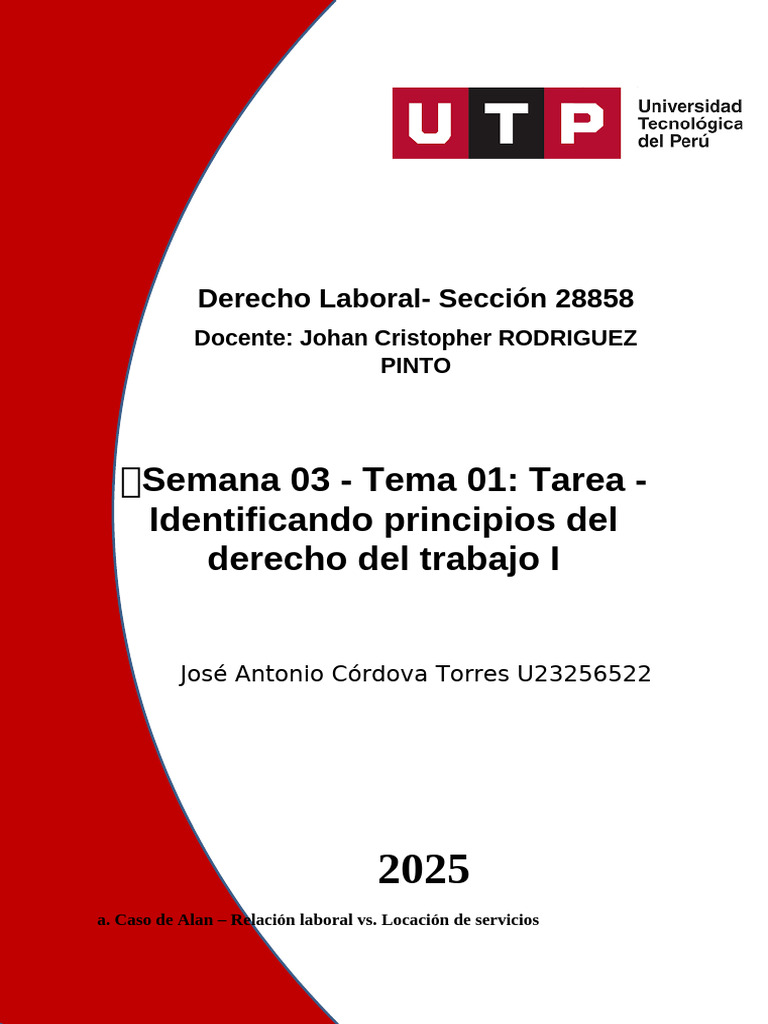 ?semana 03 - Tema 01 Tarea - Identificando Principios Del Derecho Del ...