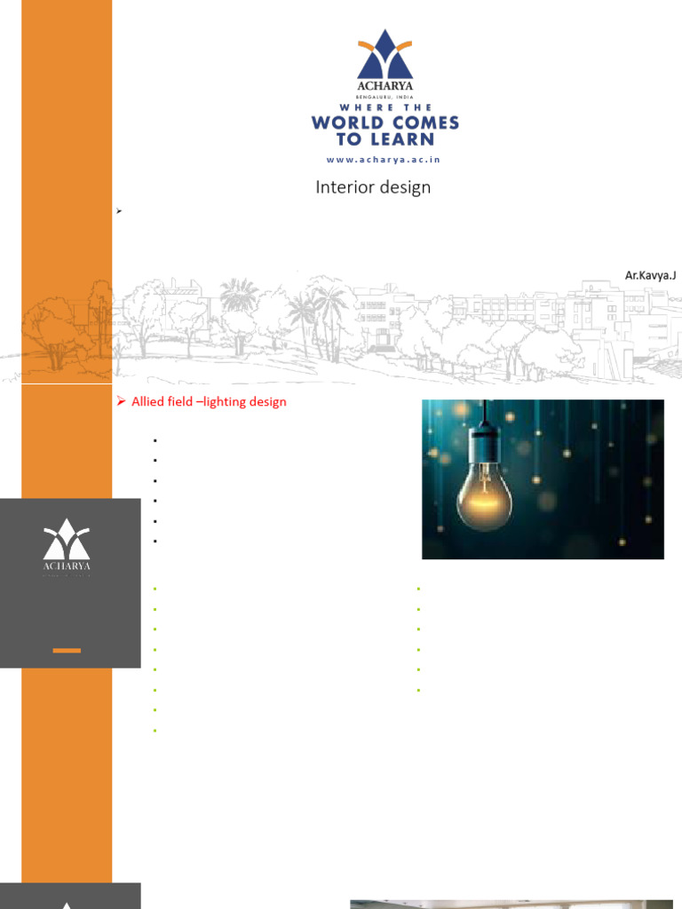 MODULE 5 - Allied Fields-Lighting Design | PDF | Lighting | Fluorescent Lamp