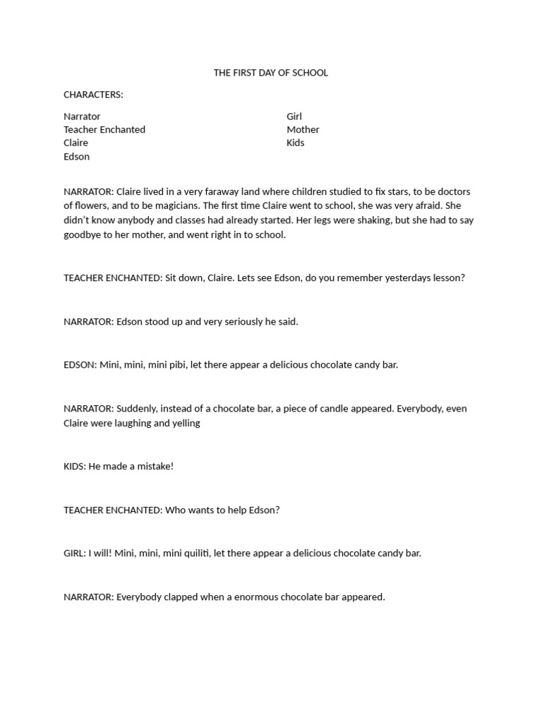 The First Day of School | PDF