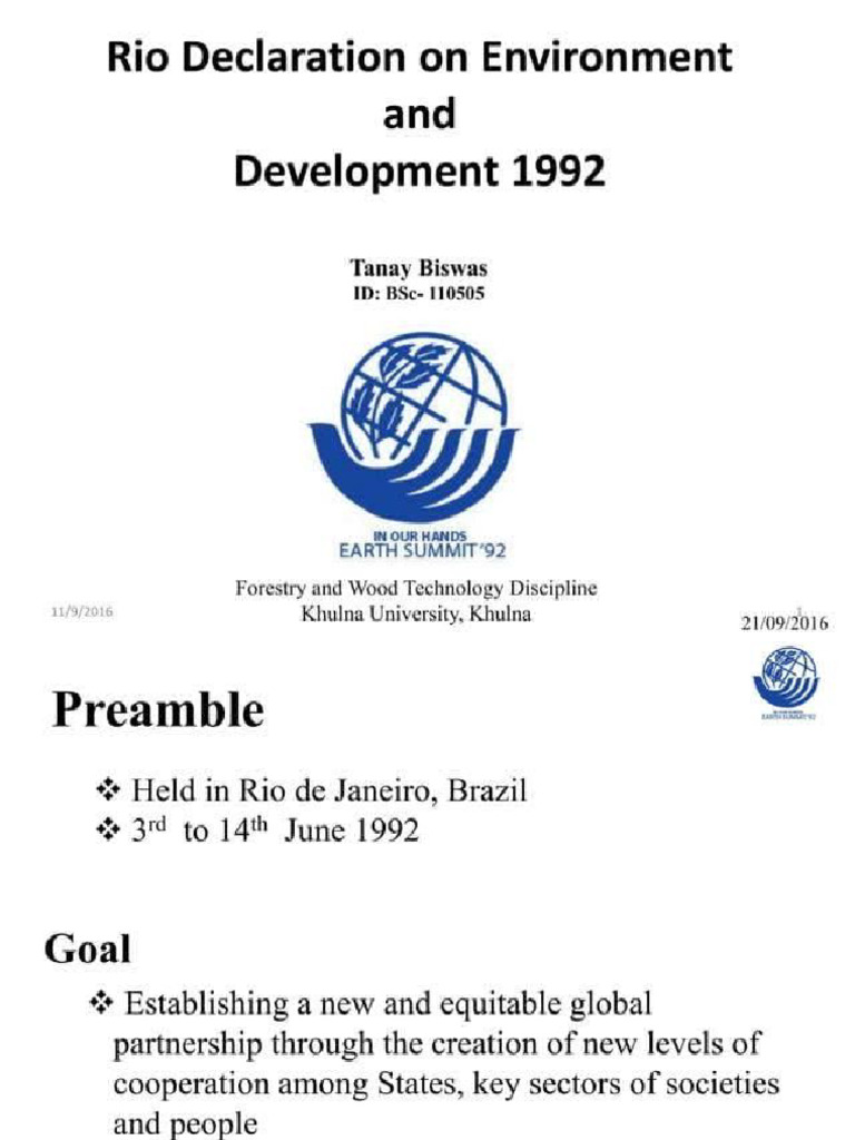 Rio Principles | PDF