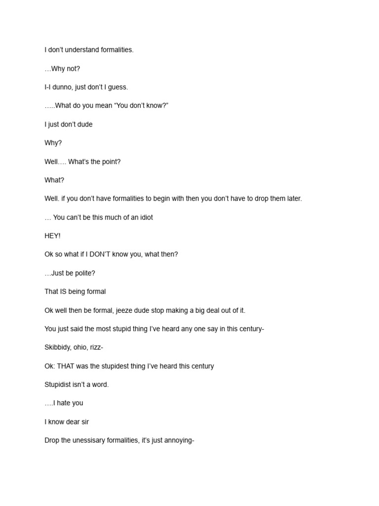 Drop The Formalities | PDF