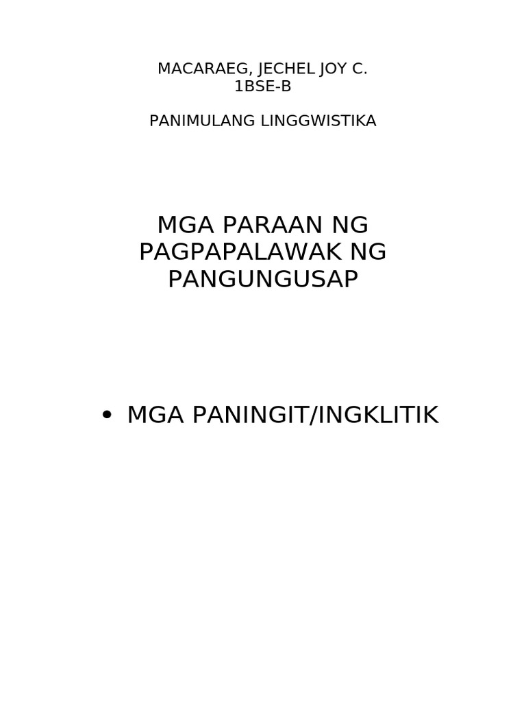 WRITTEN REPORT (PAN LING) | PDF