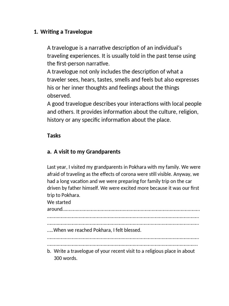 Writing Travelogue | PDF