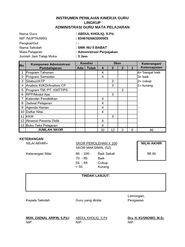Instrumen PKG 2022 (Isi) | PDF
